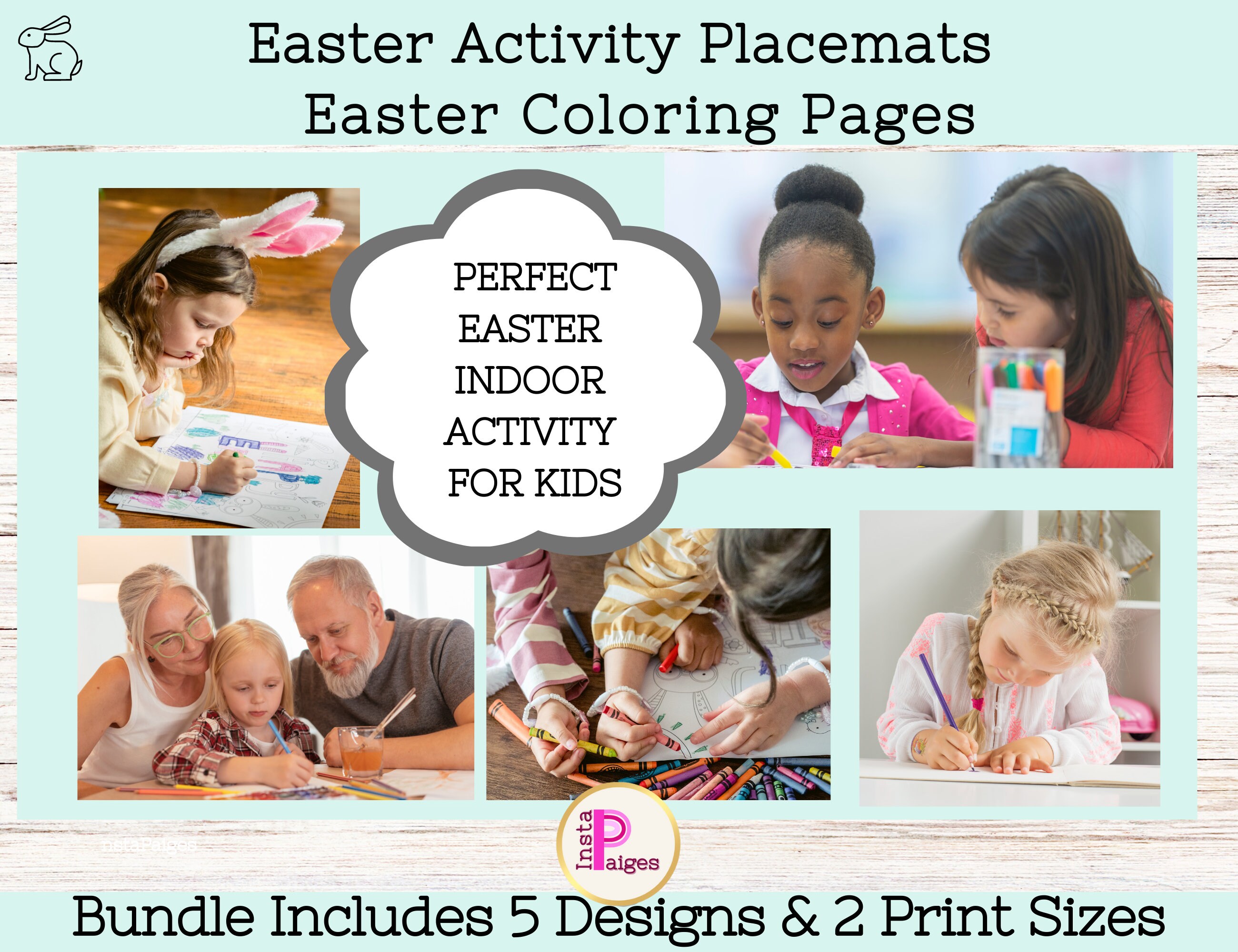 Easter Coloring Pages Activity Placemats, Easter Activity Sheets ...