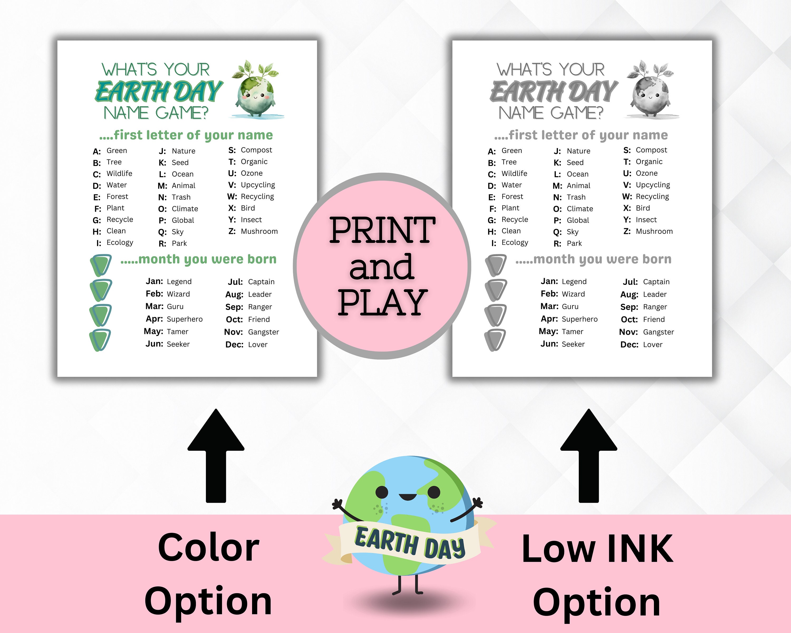 Whats Your Earth Day Name Game, Earth Day Word Search, Earth Day ...