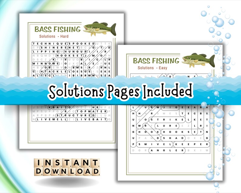 Bass Fishing Word Search, Word Search for Kids, Bass Fish, Bass ...