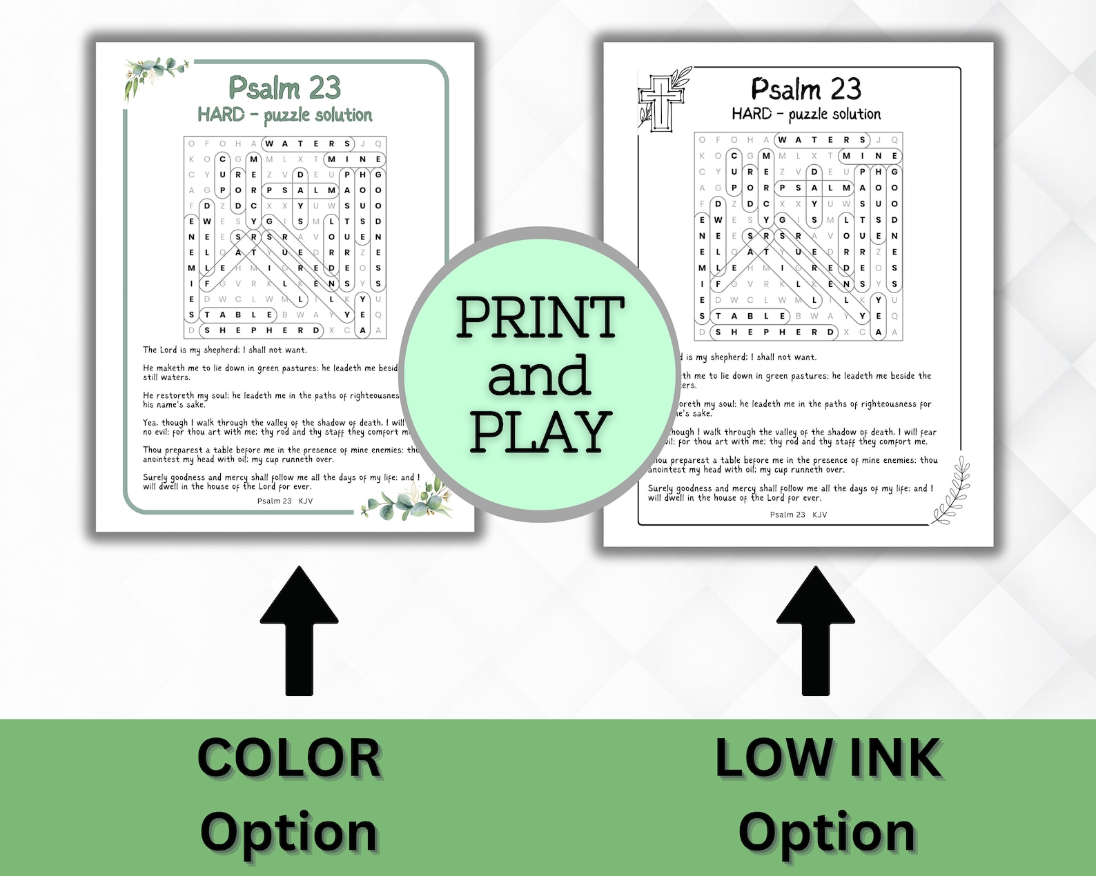 Psalm 23 Word Search, Psalm 23 for Kids, Youth Group Games, Bible Games ...