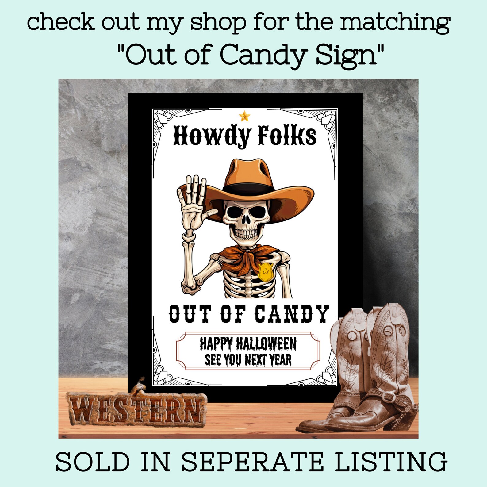 Halloween Candy Sign, Trick or Treat Sign Printable, Halloween Porch ...