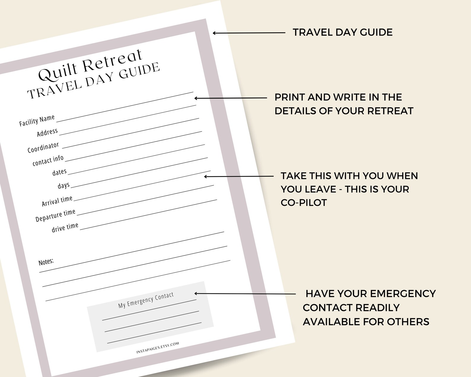 Quilt Retreat Packing Bundle, Quilters Retreat Packing Checklist, Quilt ...