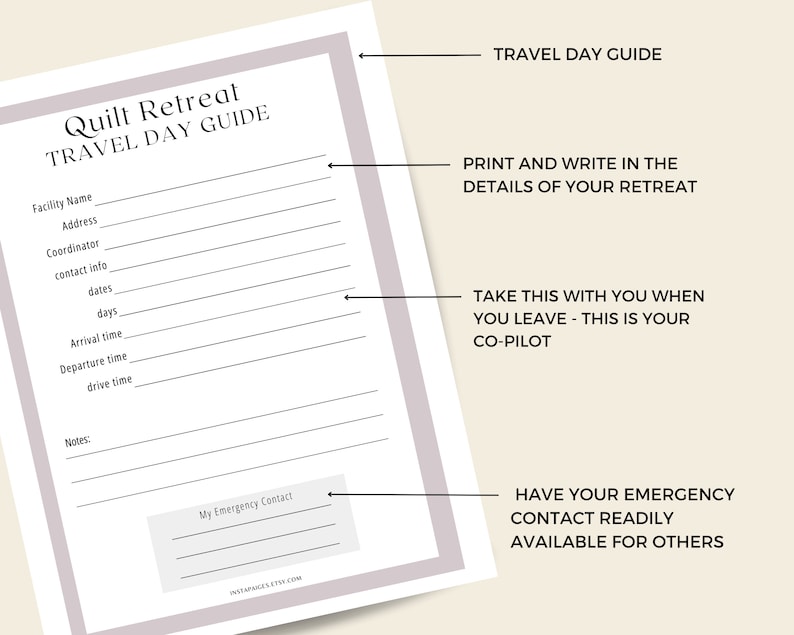 Quilt Retreat Packing Bundle, Quilters Retreat Packing Checklist, Quilt ...