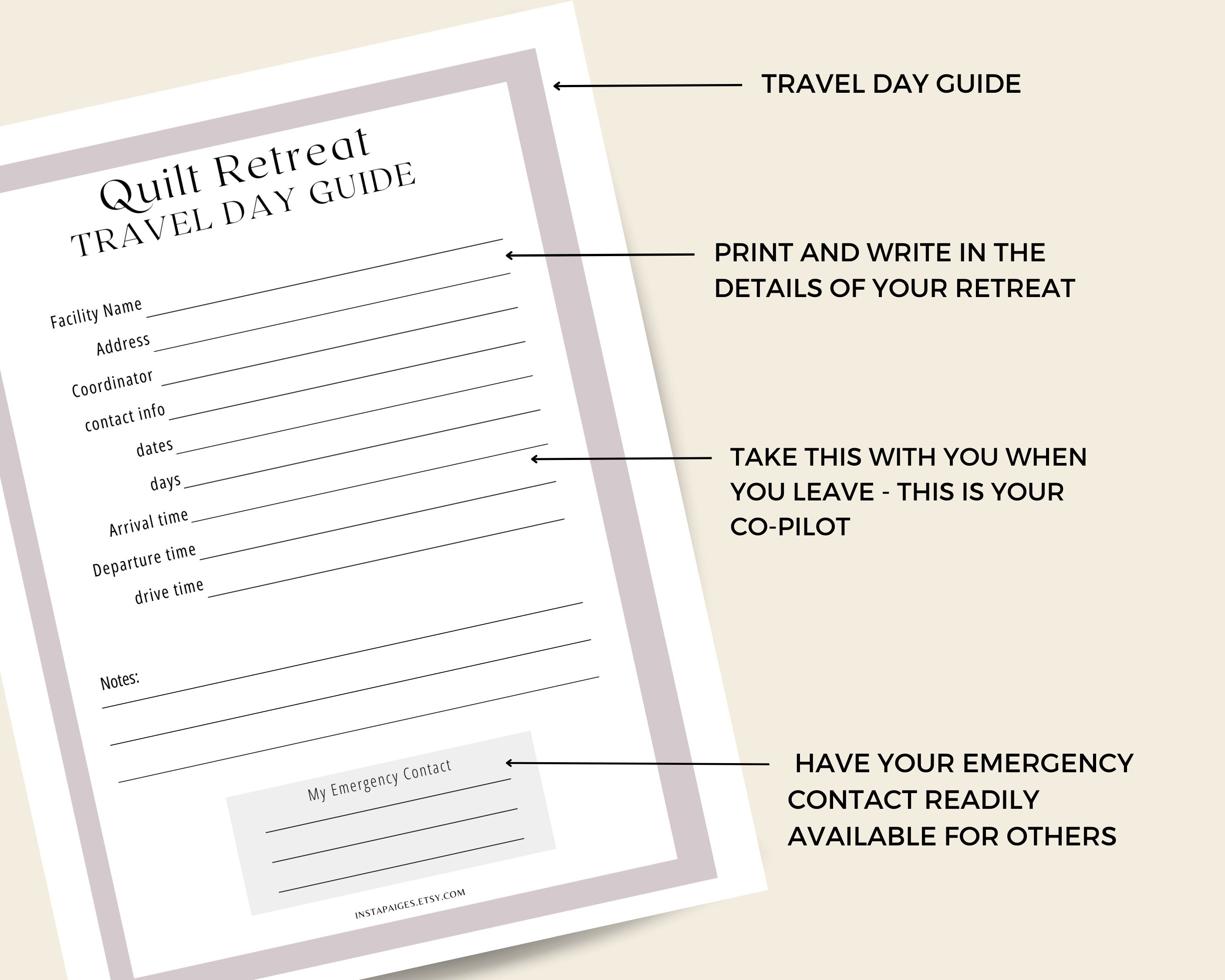 Quilt Retreat Packing Bundle, Quilters Retreat Packing Checklist, Quilt ...