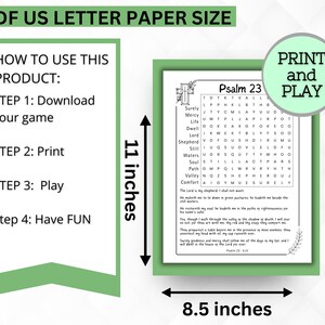Psalm 23 Word Search, Psalm 23 for Kids, Youth Group Games, Bible Games ...
