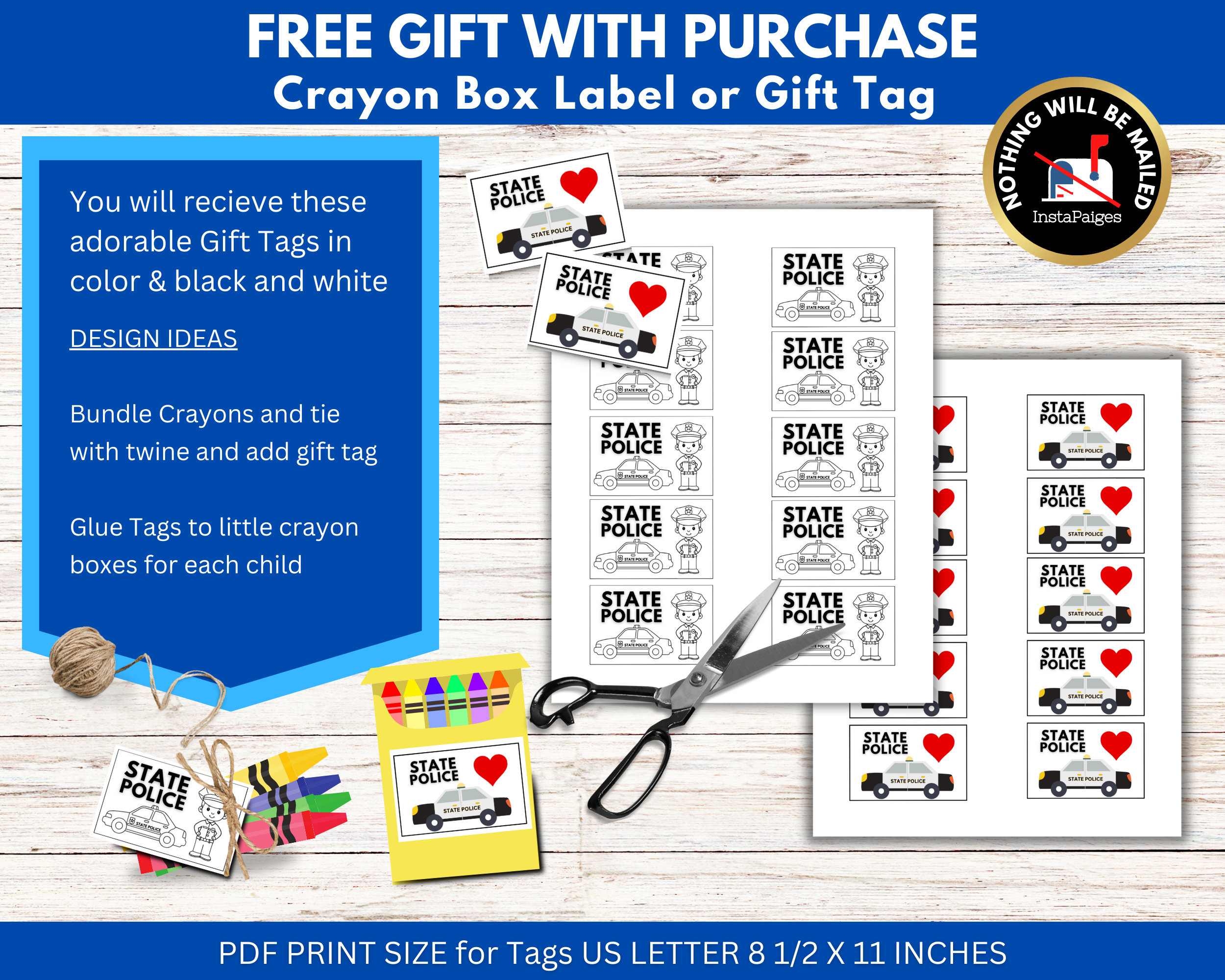 State Police Support Activity Coloring Placemats / Law Enforcement ...