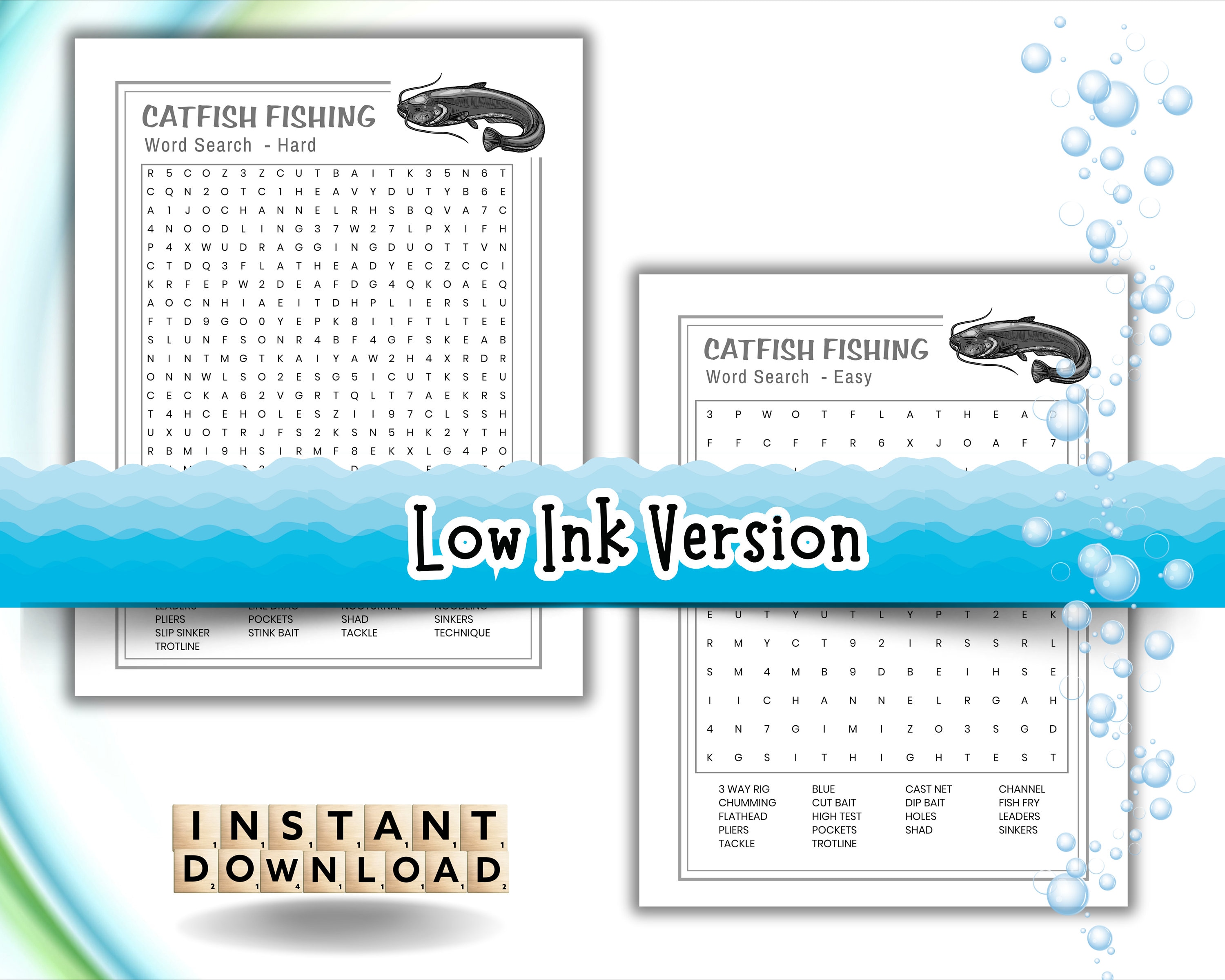 Catfish Fishing Word Search, Word Search for Kids, Catfish Fish ...