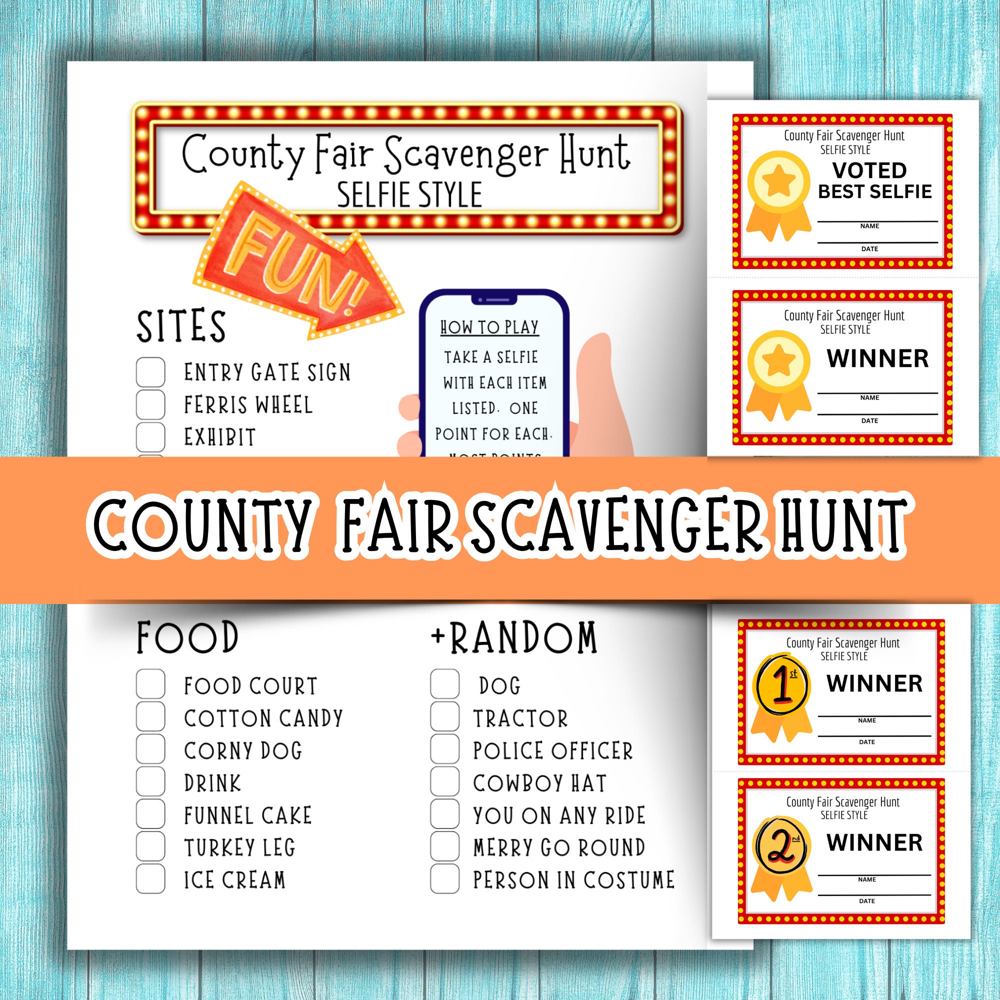 County Fair Scavenger Hunt, Selfie Scavenger Hunt, Photo Scavenger Hunt ...