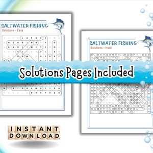 Deep Sea Fishing Word Search, Word Search for Kids, Saltwater Fishing ...