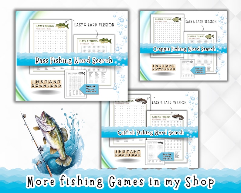 Bass Fishing Word Search, Word Search for Kids, Bass Fish, Bass ...