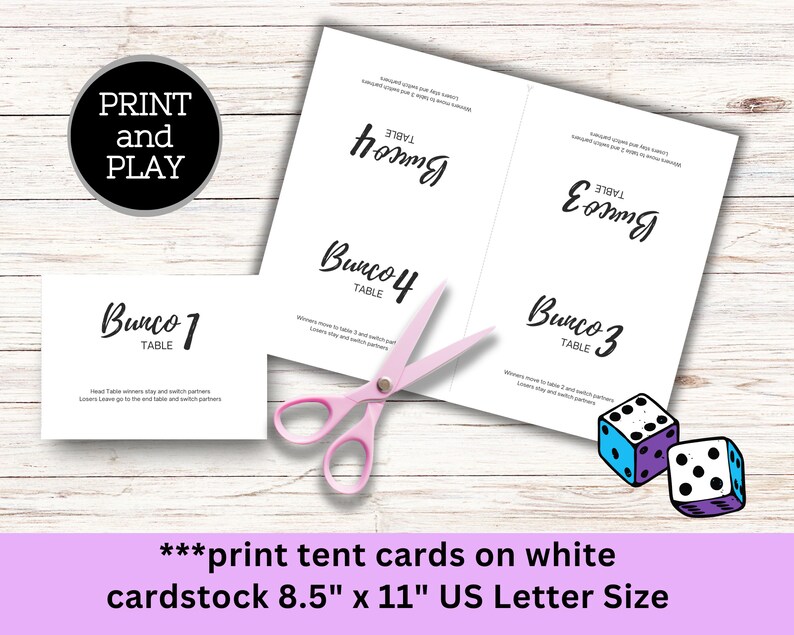 Bunco Party Bundle, Printable Bunco Scoresheets PDF, Bunco Dice Game ...