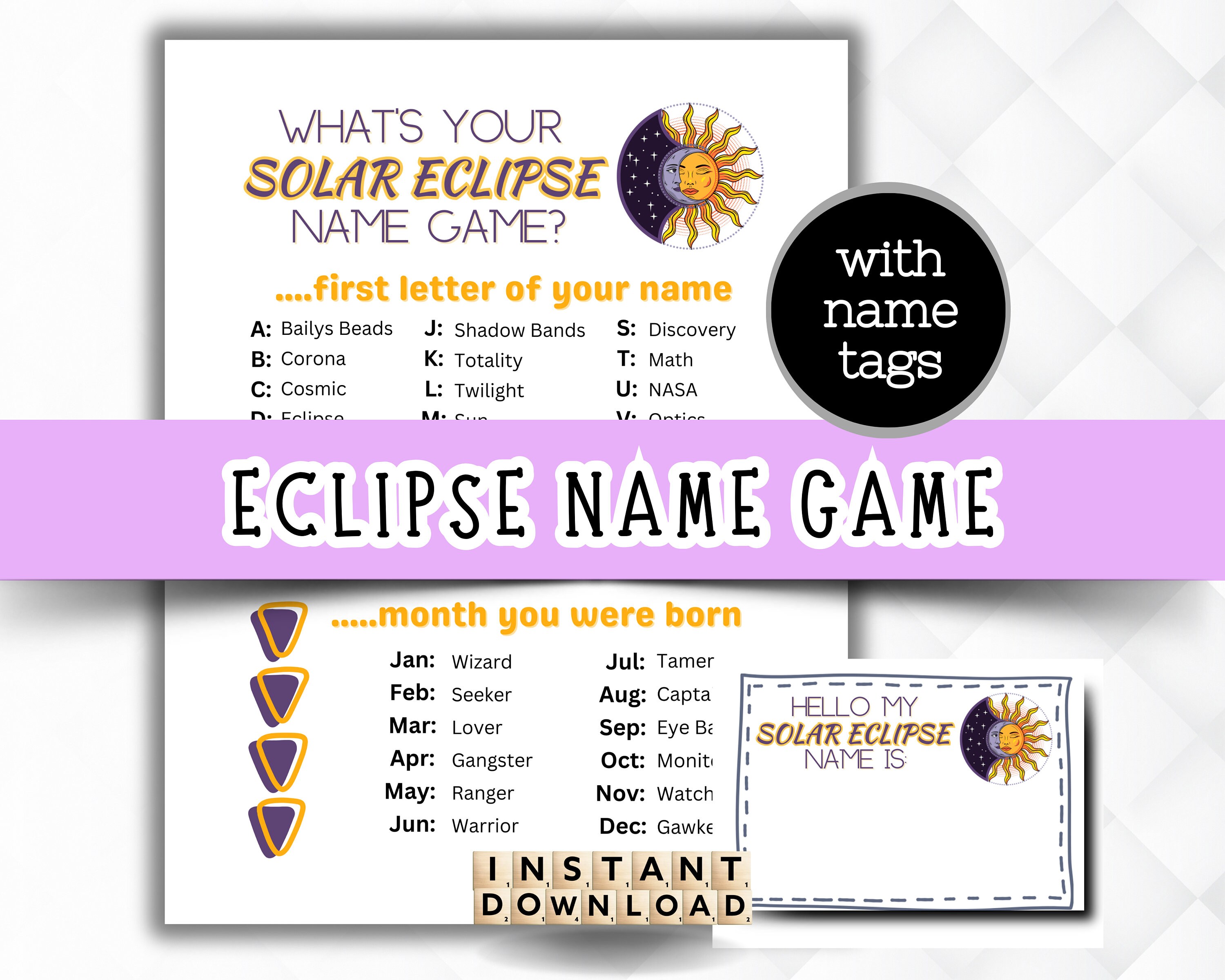 What's Your Solar Eclipse Name Game , Solar Eclipse Games for Kids ...