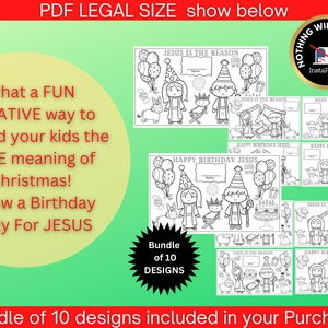 Happy Birthday Jesus Coloring Placemat Pages /jesus is the Reason for ...