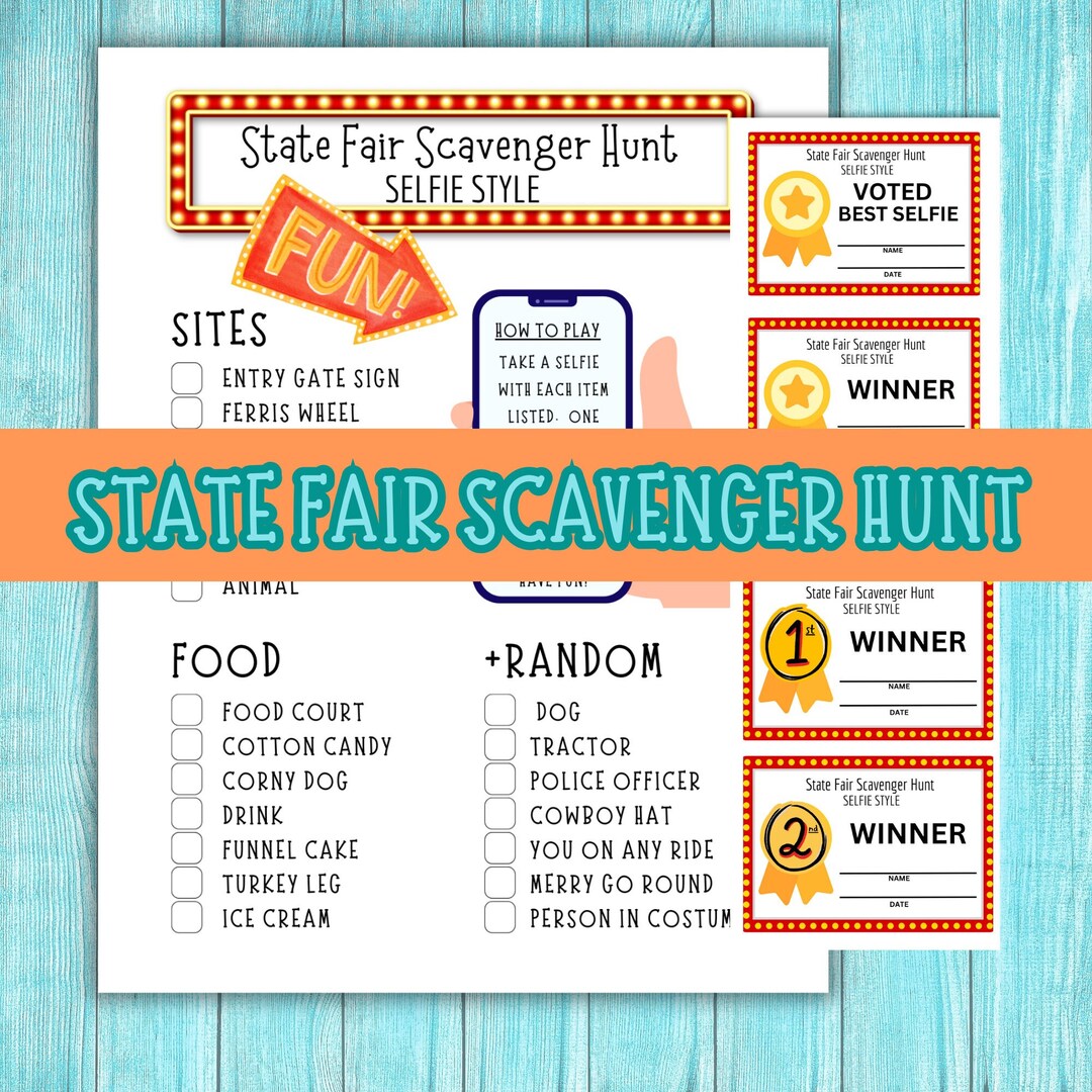 Fair Scavenger Hunt Selfie Scavenger Hunt County Fair Photo - Etsy