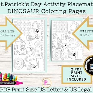 St Patrick Day Coloring Pages, Dinosaur Activity Mat, Saint Patrick ...