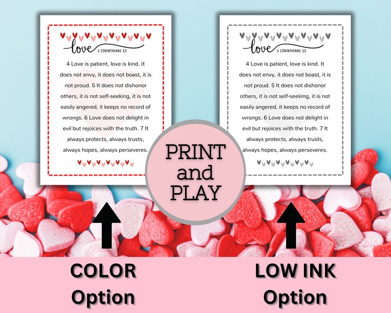 Christian Valentine Activity, Faith Based Valentines Day, Love Never ...