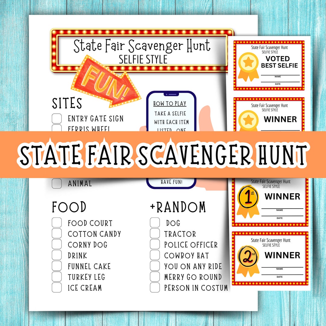 Fair Scavenger Hunt, Selfie Scavenger Hunt, State Fair, County Fair ...