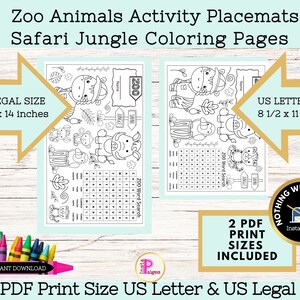 Zoo Animals Coloring Pages / Safari Coloring Activity Pages / Jungle ...