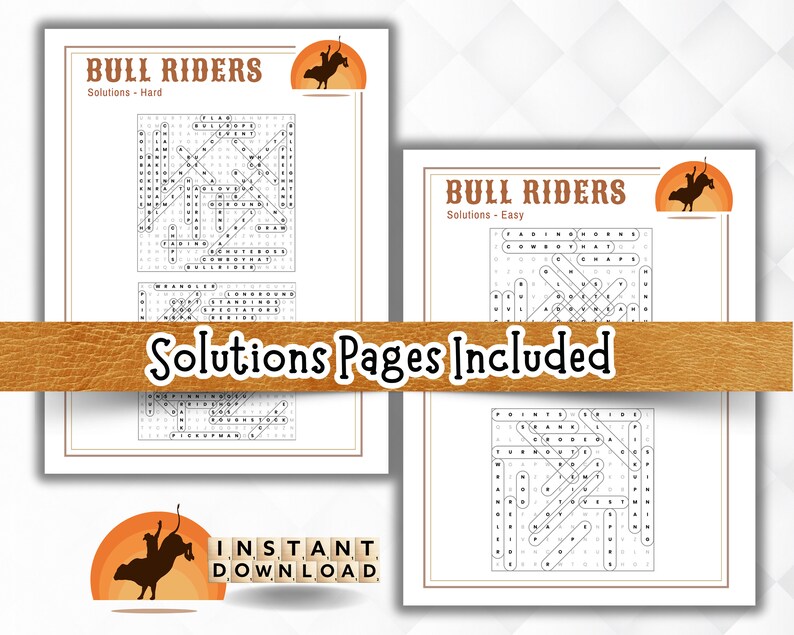 Bull Riders Word Search, Bull Riding Game for Kids, 8 Second Ride ...