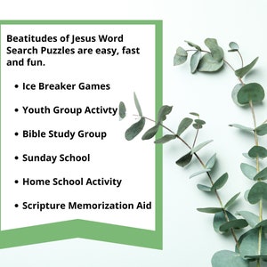Beatitudes Word Search, Beatitudes for Kids, Youth Group Games, Bible ...
