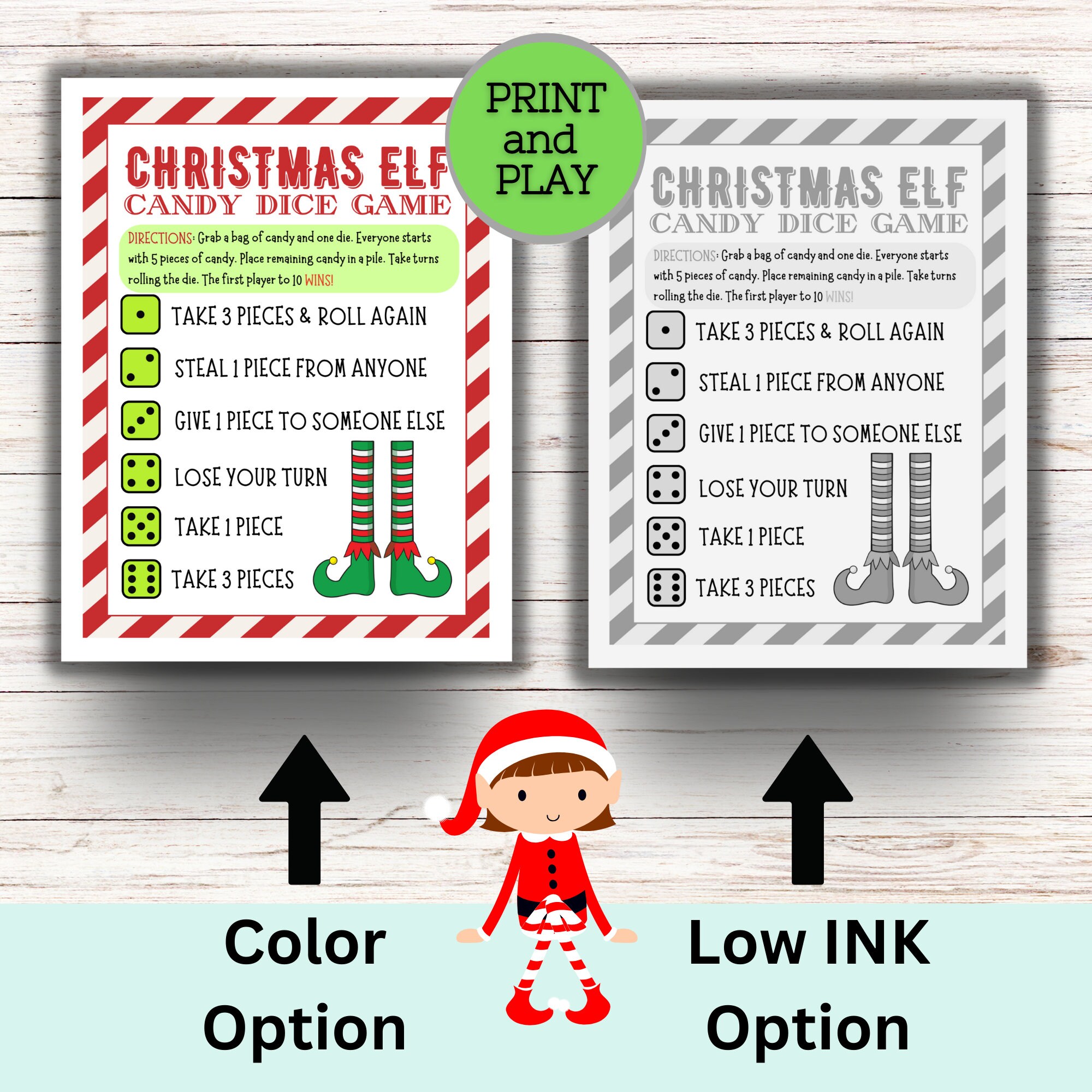 Elf Dice Game, Elf Accessories, Elf Activity, Gift From Elf, Elf Prop ...