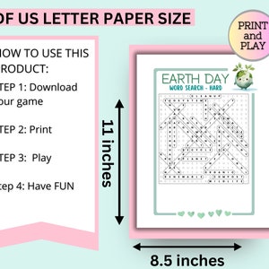 Earth Day Word Search, Earth Day Printable for Kids, Earth Day ...
