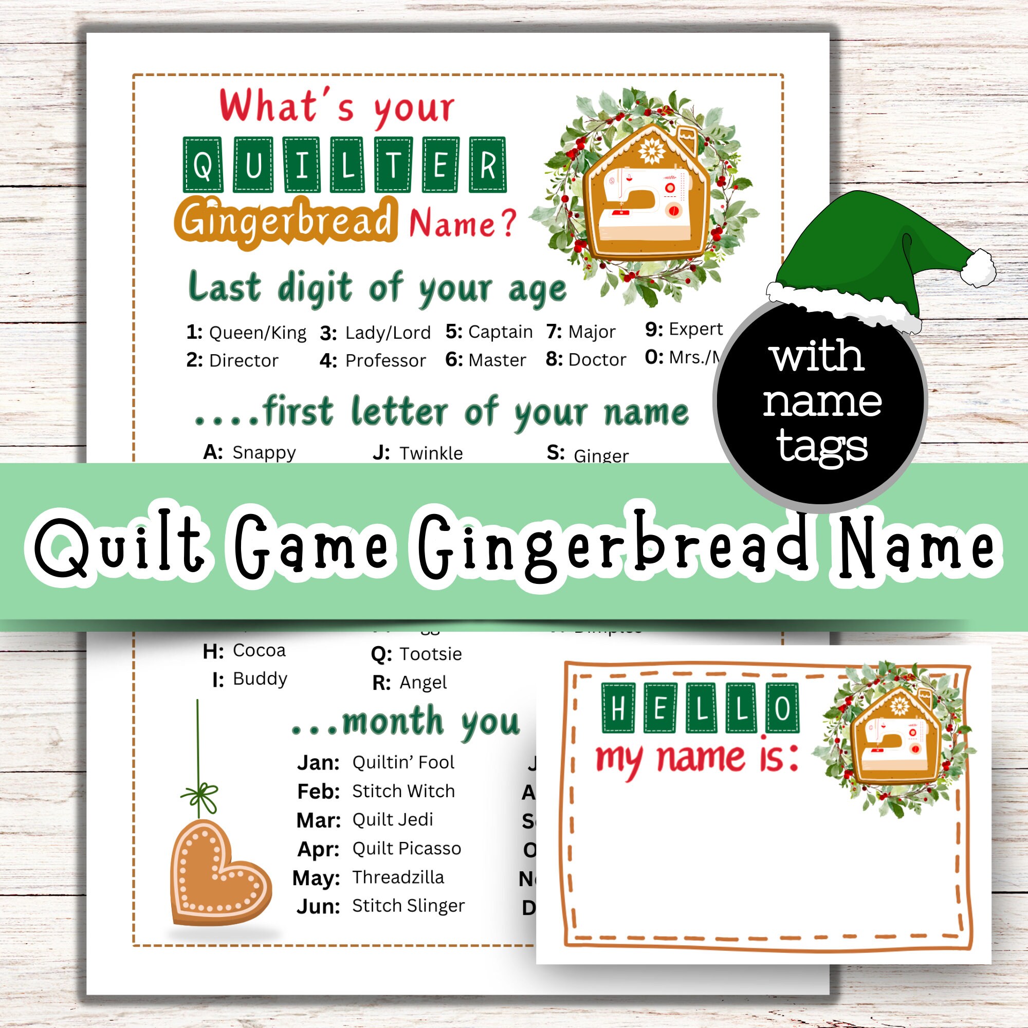 What's Your Gingerbread Name Game Christmas Game Quilt - Etsy