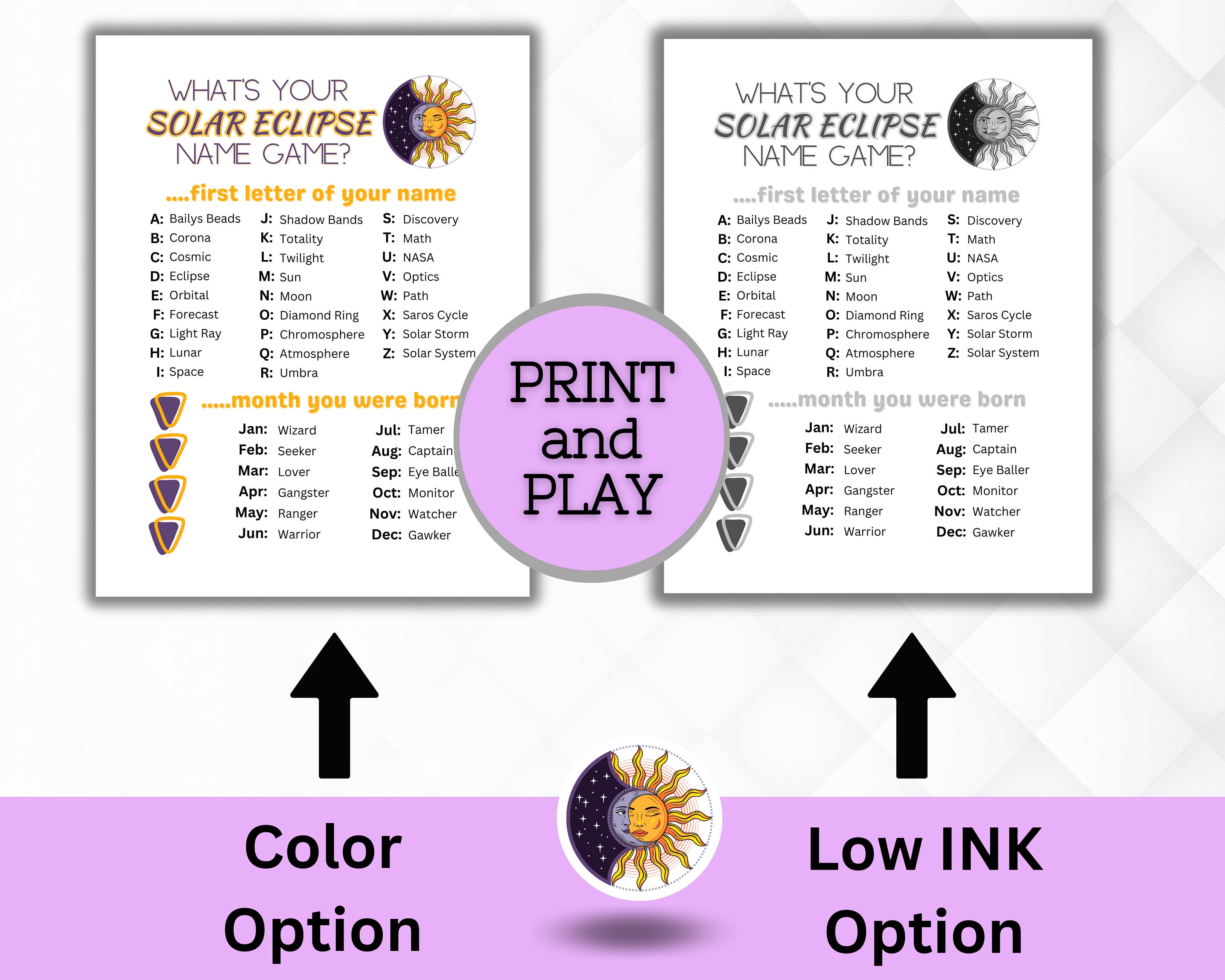 What's Your Solar Eclipse Name Game , Solar Eclipse Games for Kids ...