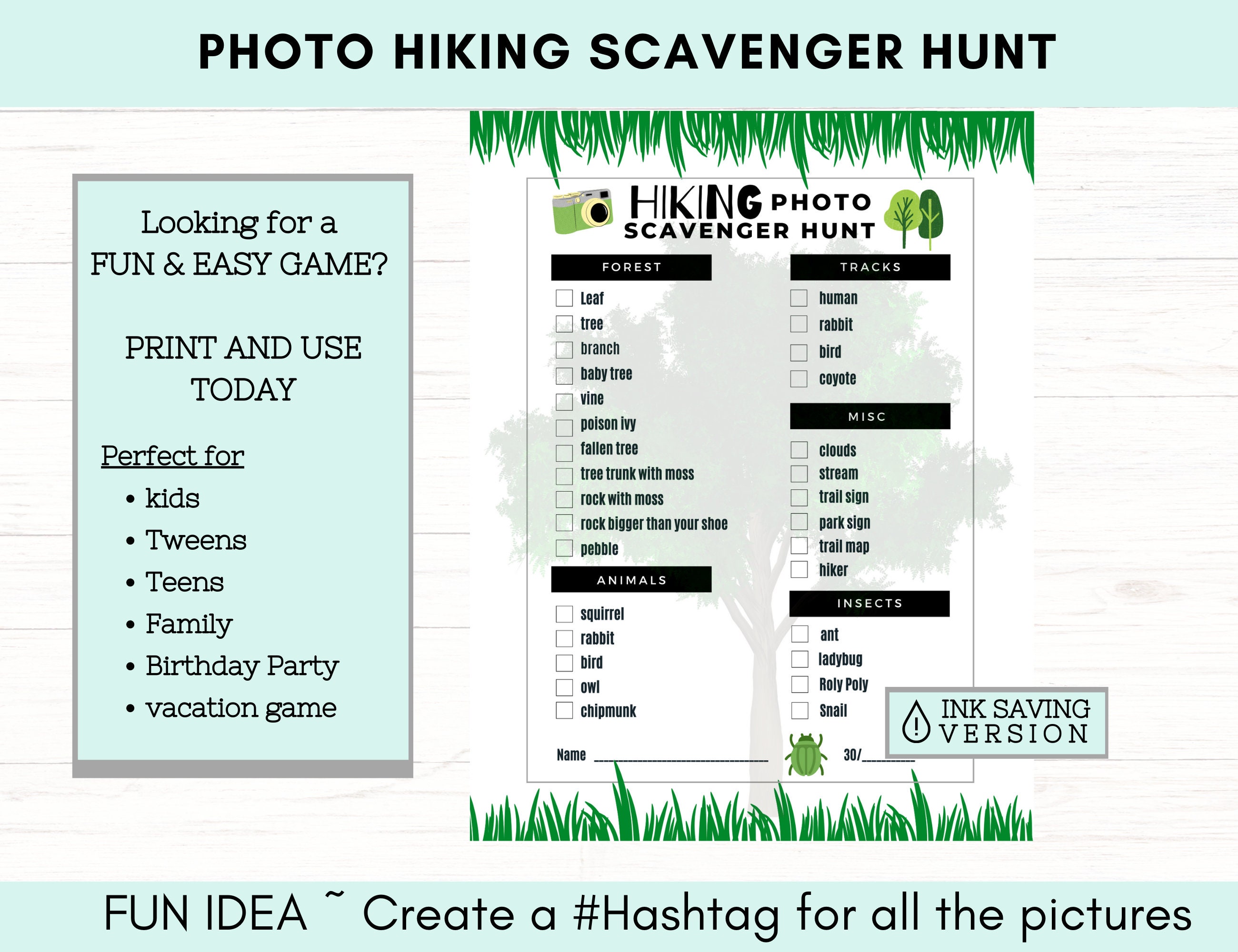 Photo Hiking Scavenger Hunt Photo Scavenger Hunt Outdoor - Etsy