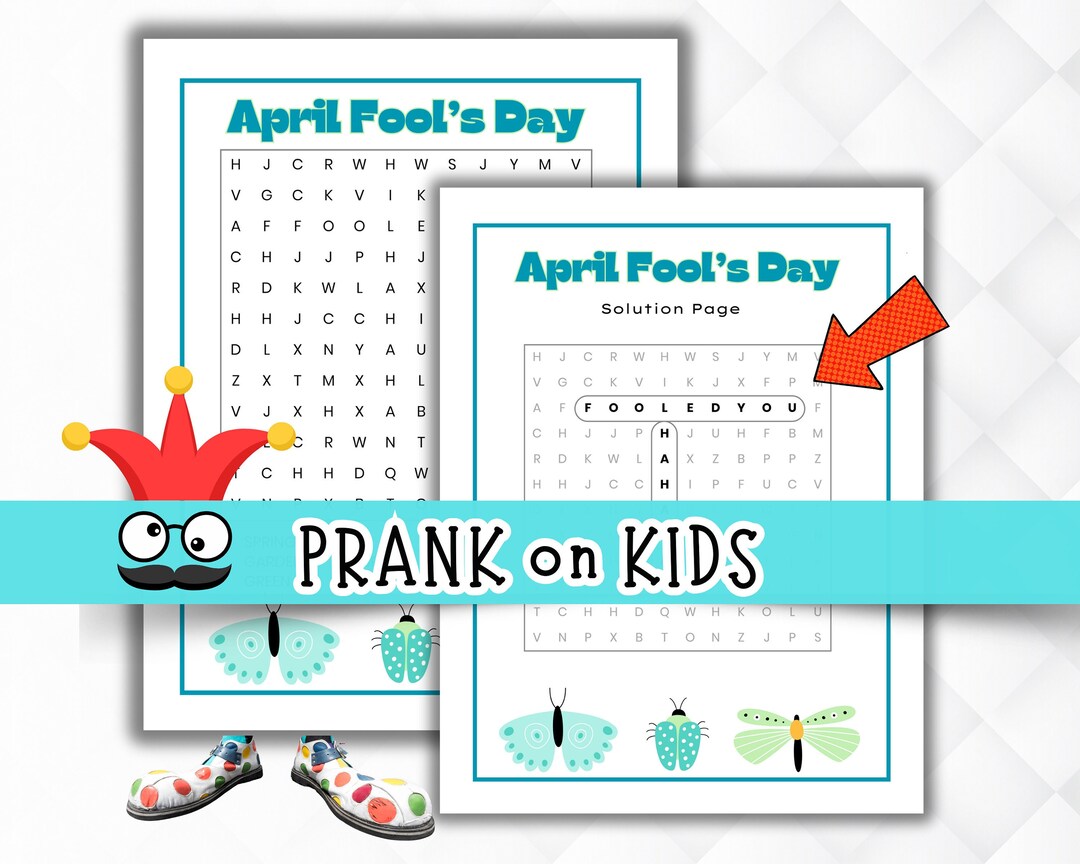 April Fool's Day, Word Search, Prank on Kids, April Fool Prank ...
