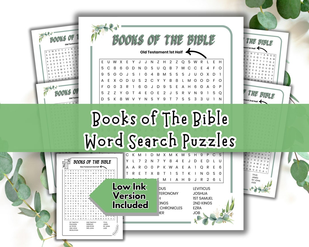 Books of the Bible Word Search, Bible Study Printable, Youth Group ...