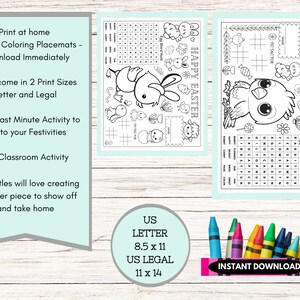 Easter Coloring Pages, Easter Placemats, Easter Activity Sheets, Easter ...