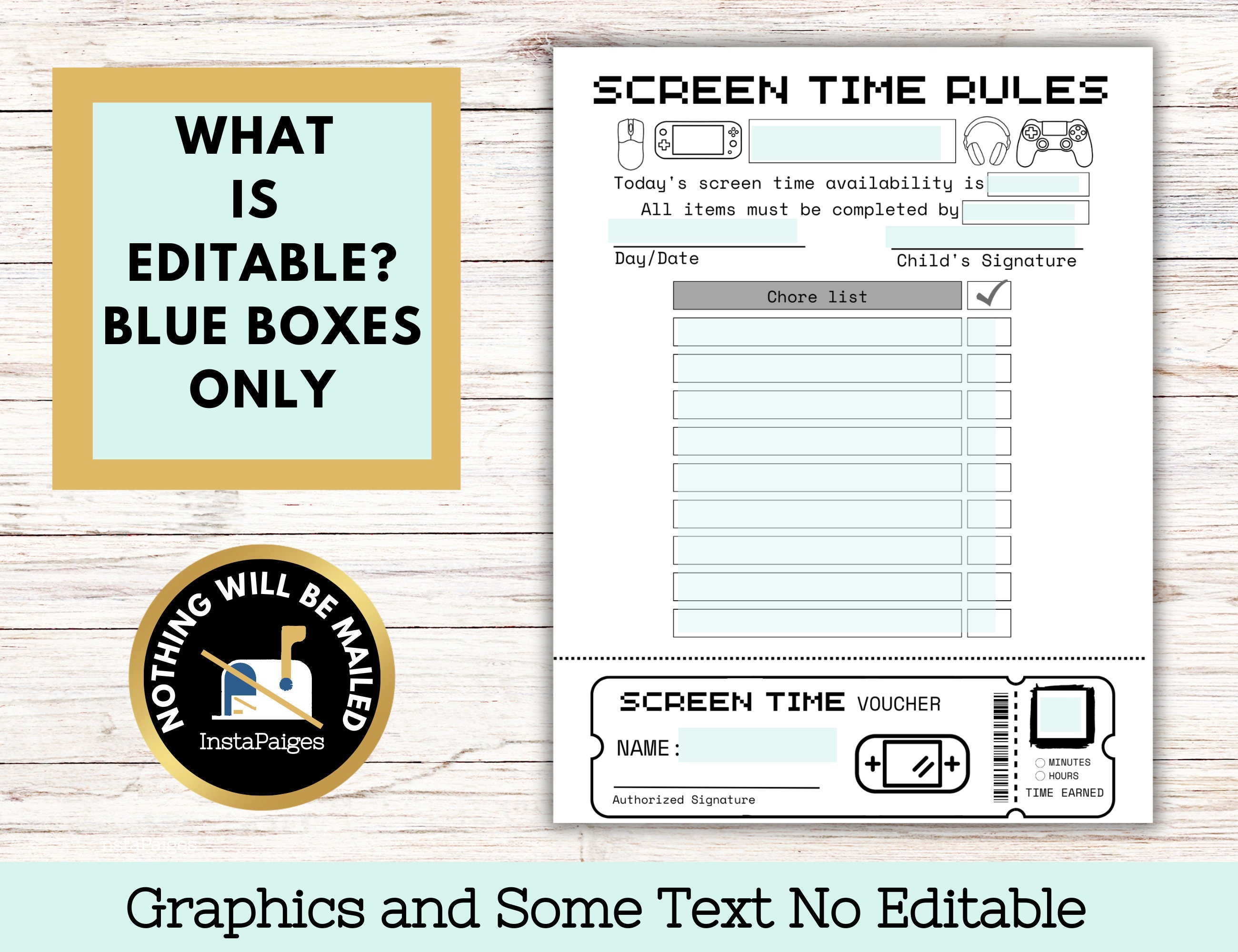 Screen Time Rules, Screen Time Chart, Behavior Contract for Teenager ...