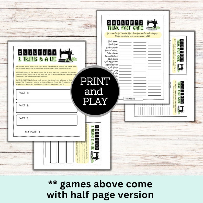 Quilt Game Bundle, #1 Bundle, Quilt Guild Games, Quilt Club, Retreat ...