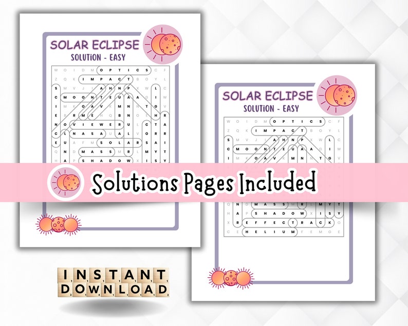 Solar Eclipse Word Search, Solar Eclipse Games for Kids, Solar Eclipse ...