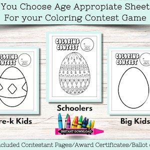 Easter Egg Coloring Contest, Easter Coloring Pages, Class Party Games ...