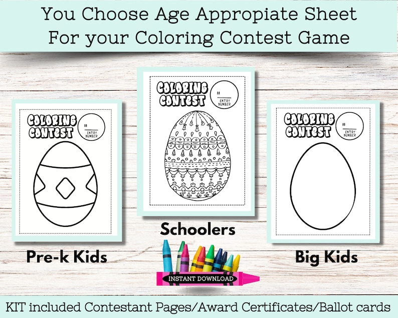 Easter Egg Coloring Contest, Easter Coloring Pages, Class Party Games ...