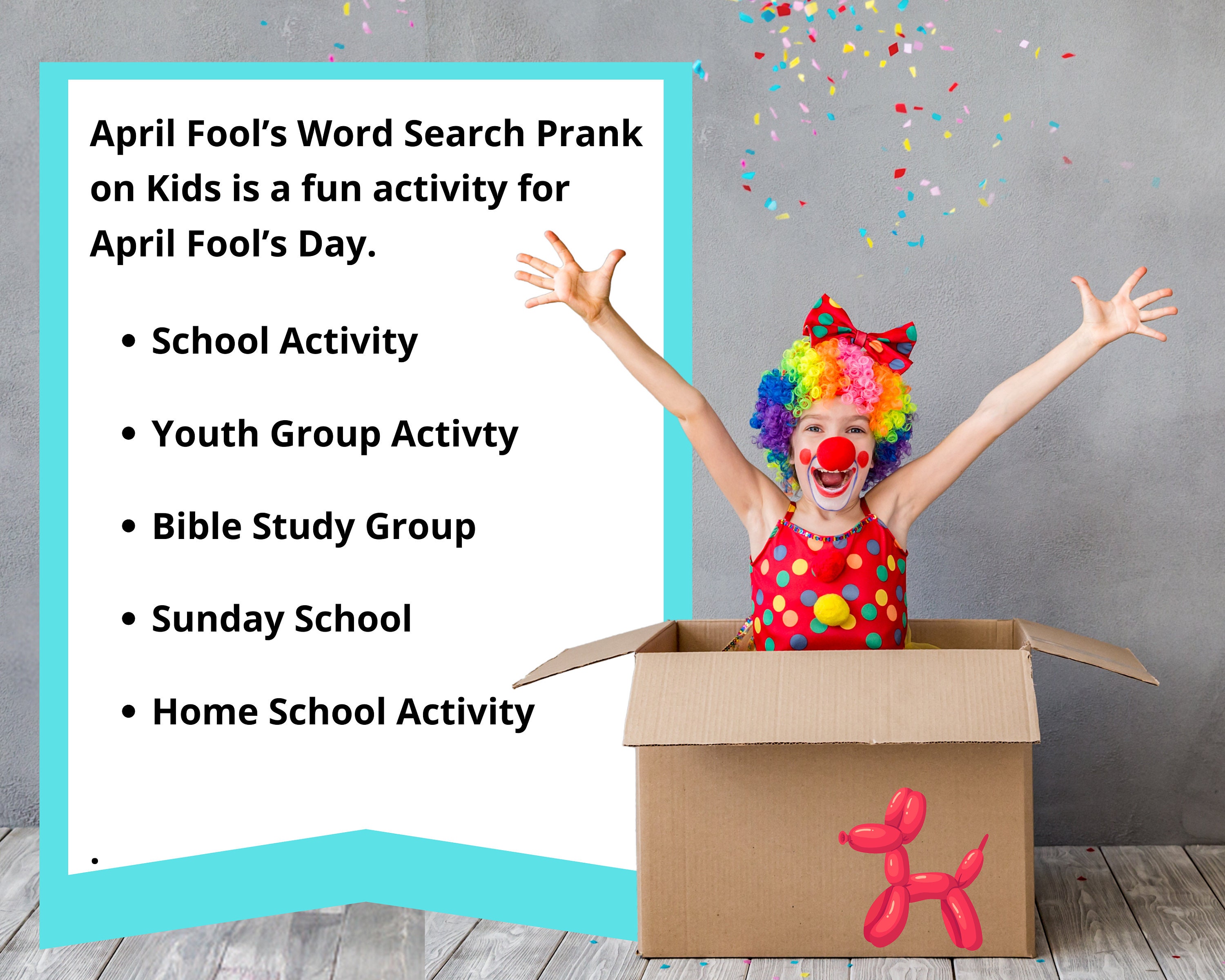 April Fool's Day, Word Search, Prank on Kids, April Fool Prank ...