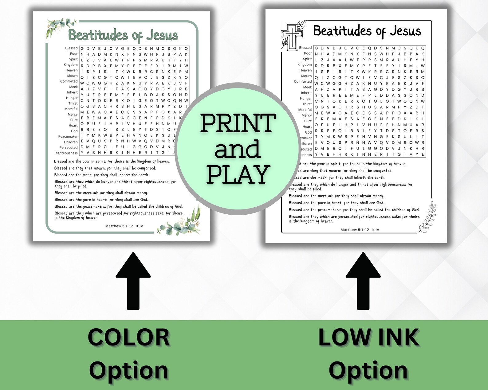 Beatitudes Word Search, Beatitudes for Kids, Youth Group Games, Bible ...