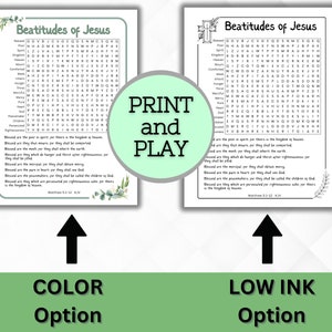 Beatitudes Word Search, Beatitudes for Kids, Youth Group Games, Bible ...