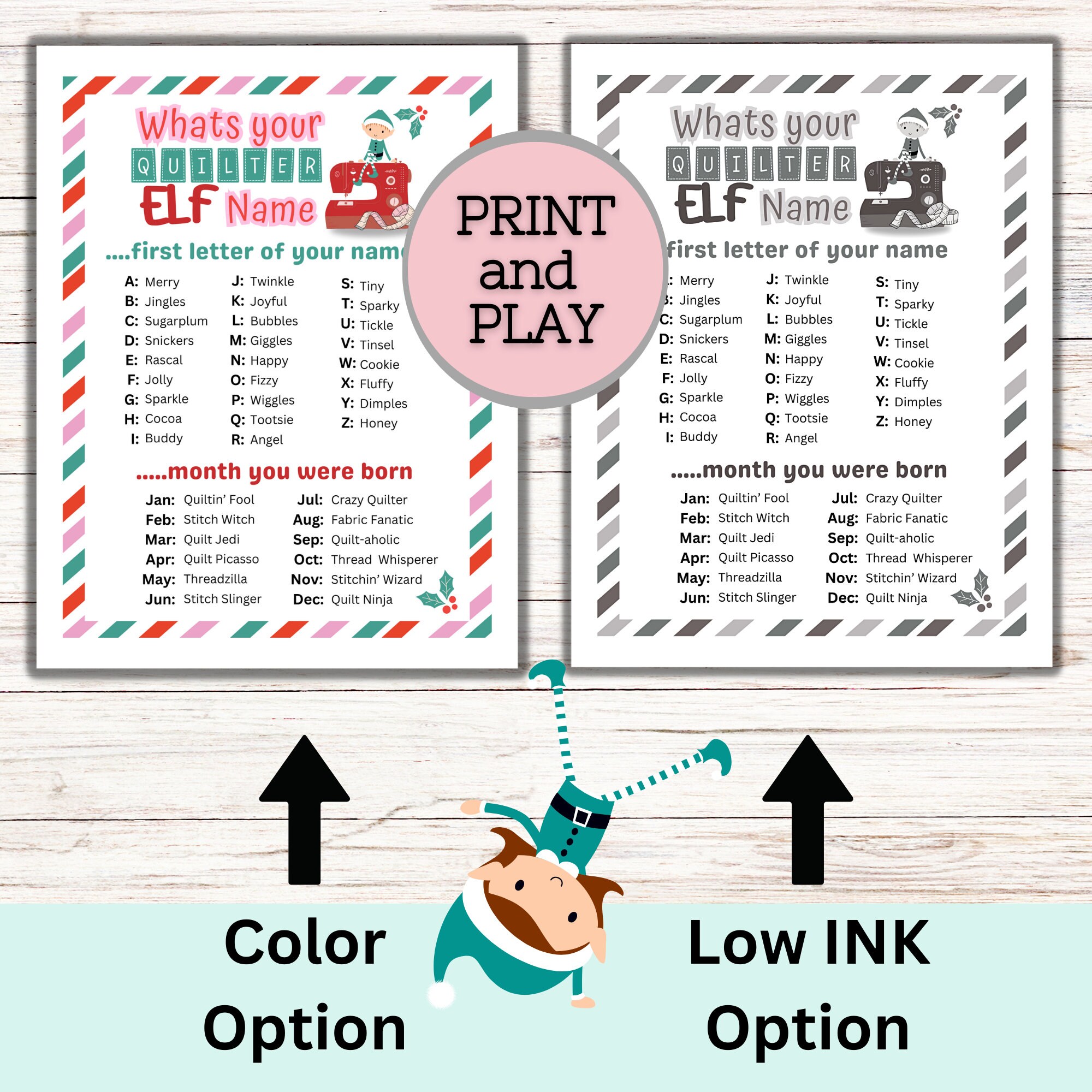 What's Your Elf Name Game, Christmas Game, Quilt Guild Games, Quilt ...