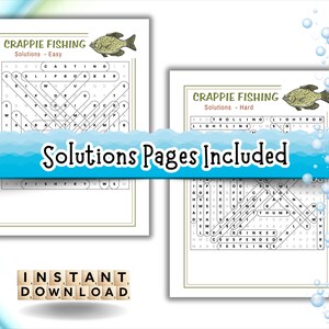 Crappie Fishing Word Search, Word Search for Kids, Crappie Fish ...