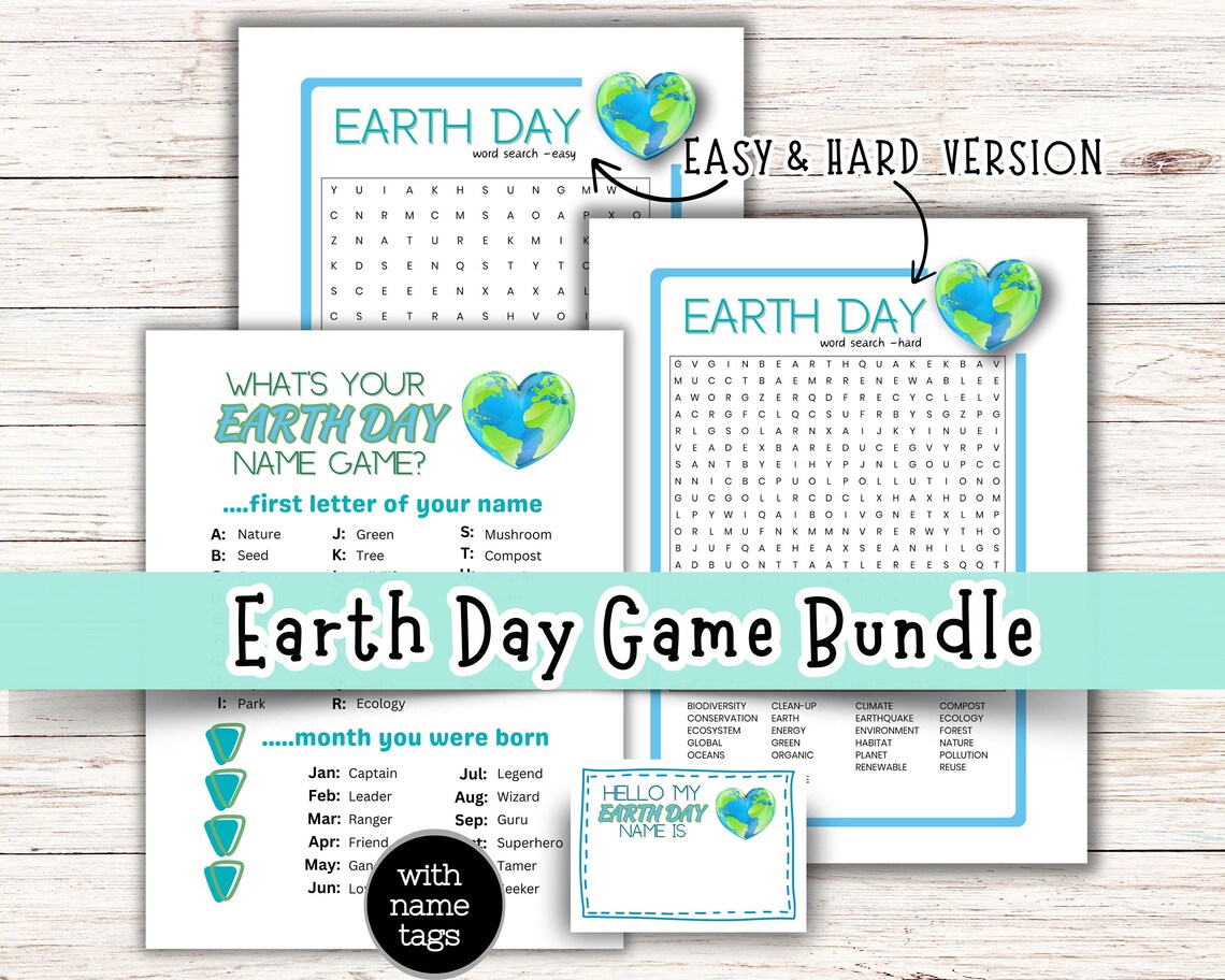 Whats Your Earth Day Name Game, Earth Day Word Search, Earth Day ...