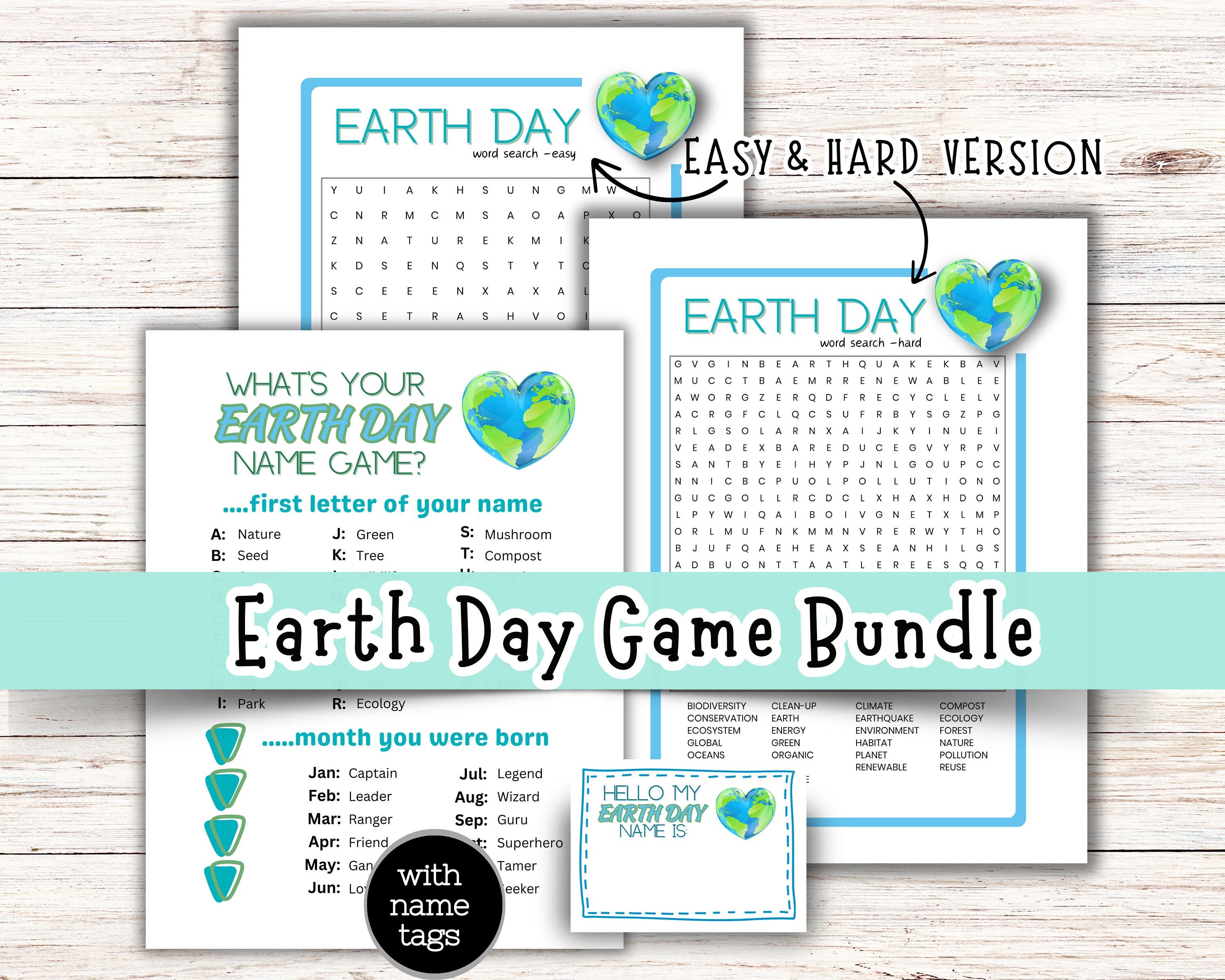 Whats Your Earth Day Name Game, Earth Day Word Search, Earth Day ...