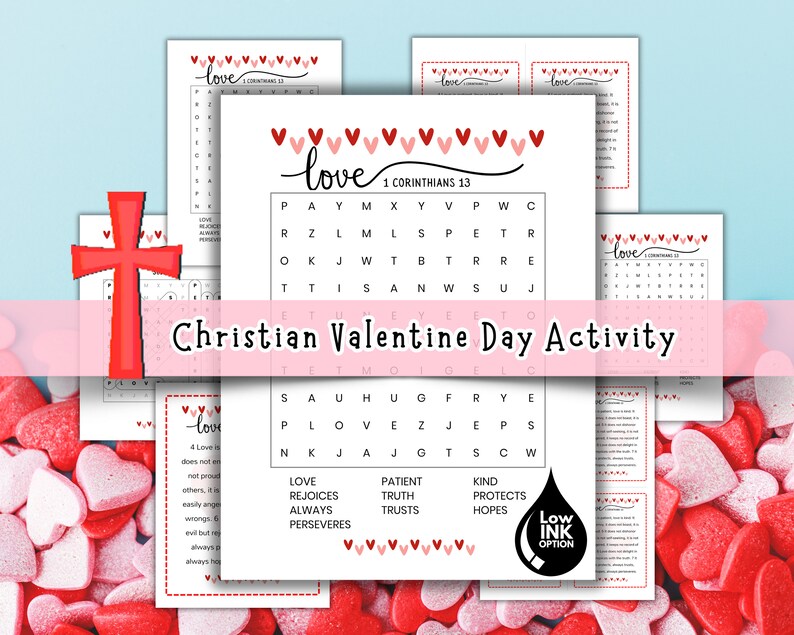 Christian Valentine Activity, Faith Based Valentines Day, Love Never ...