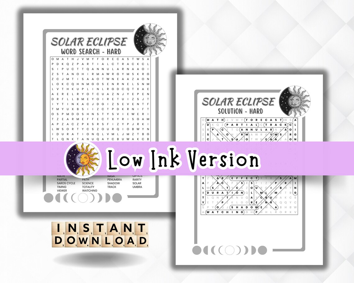 Solar Eclipse Word Search, Solar Eclipse Games for Kids, Solar Eclipse ...