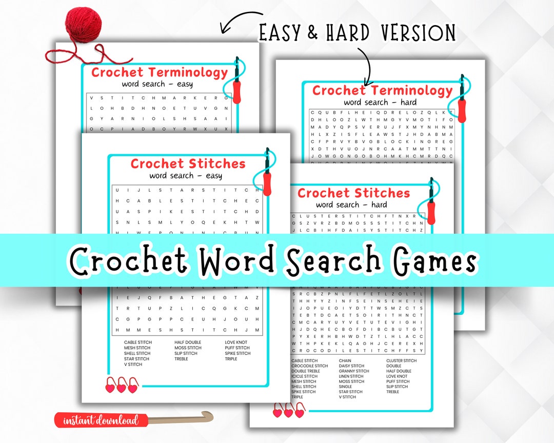 Crochet Word Search Game, Word Search Puzzle, Crochet Lover Gift ...
