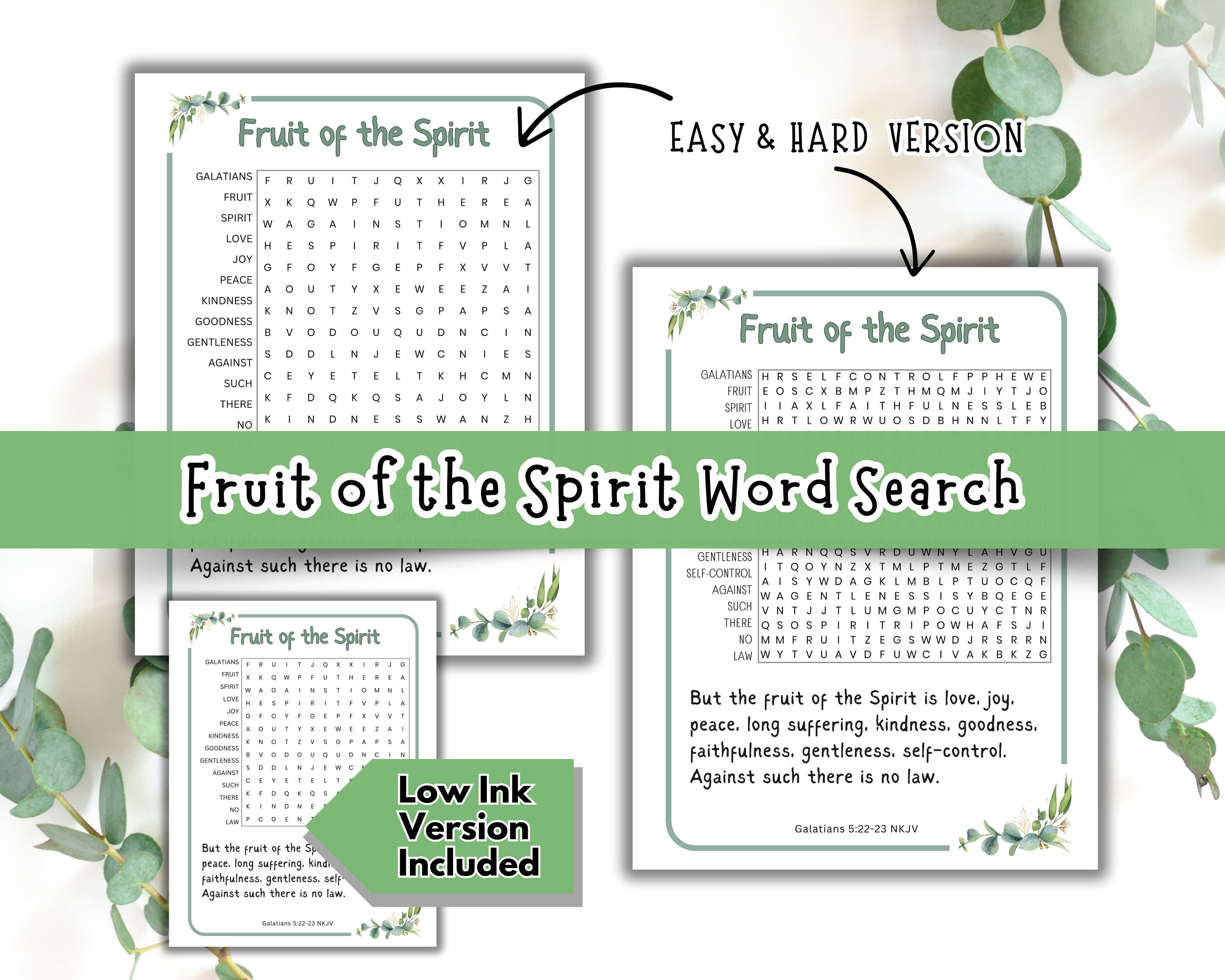 Fruit of the Spirit Word Search, Galatians 5 22, Bible Study Printable ...