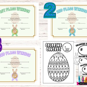 Easter Egg Coloring Contest Easter Coloring Pages Class - Etsy