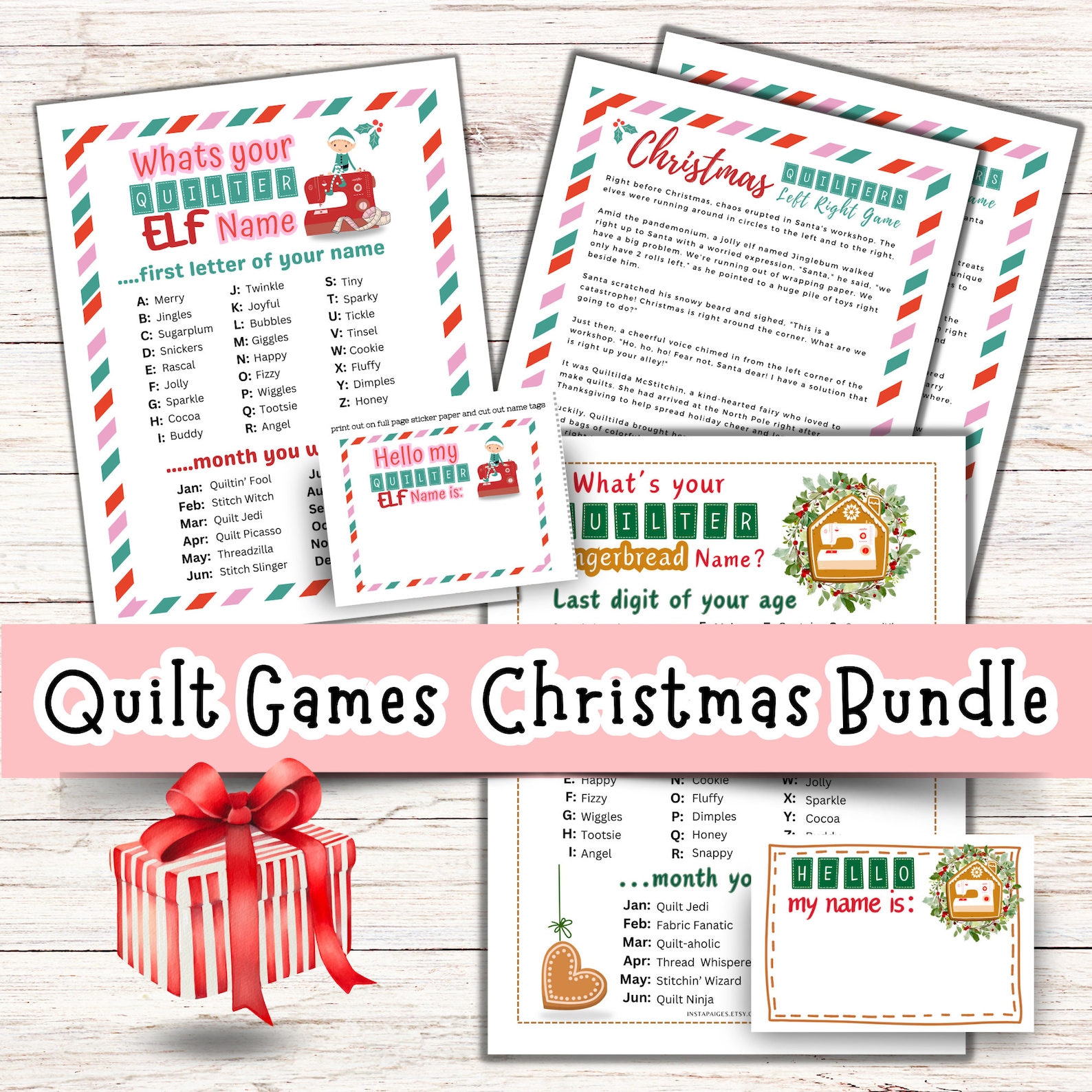 Christmas Quilt Game Bundle, Quilt Guild Games, Quilt Club, Retreat ...